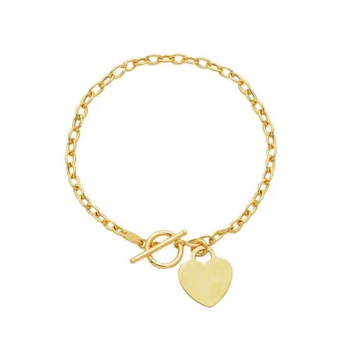 THE LOVERY FINE JEWELRY Gold Heart Toggle Bracelet - Yellow Gold