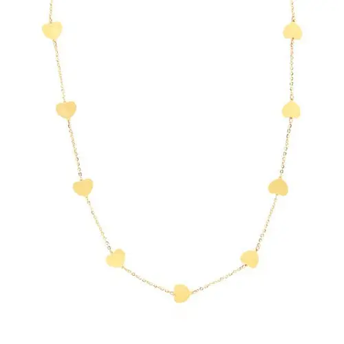 THE LOVERY FINE JEWELRY Gold Heart Station Necklace - Yellow Gold