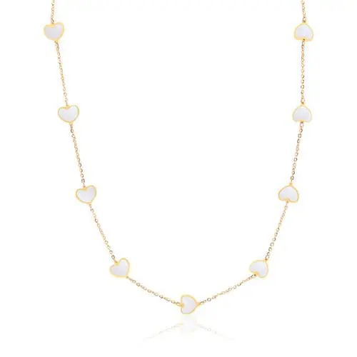 THE LOVERY FINE JEWELRY Heart Station Necklace - Mother Of Pearl