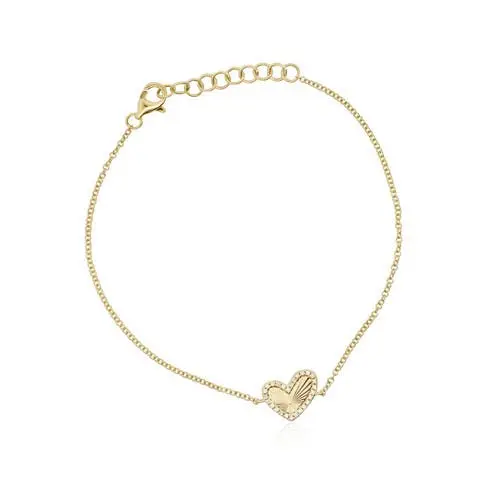 THE LOVERY FINE JEWELRY Diamond And Gold Heart Bracelet - Yellow Gold