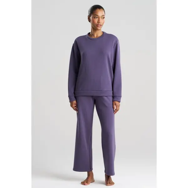 Natori Nova Brushed Knit Crew Neck Top - Twilight Blue
