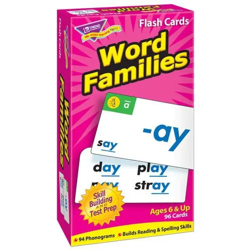 TREND ENTERPRISES Word Families Skill Drill Flash Cards - Multicolored