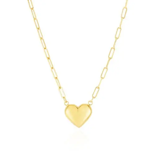 THE LOVERY FINE JEWELRY 14k Paperclip Heart Necklace - Yellow Gold
