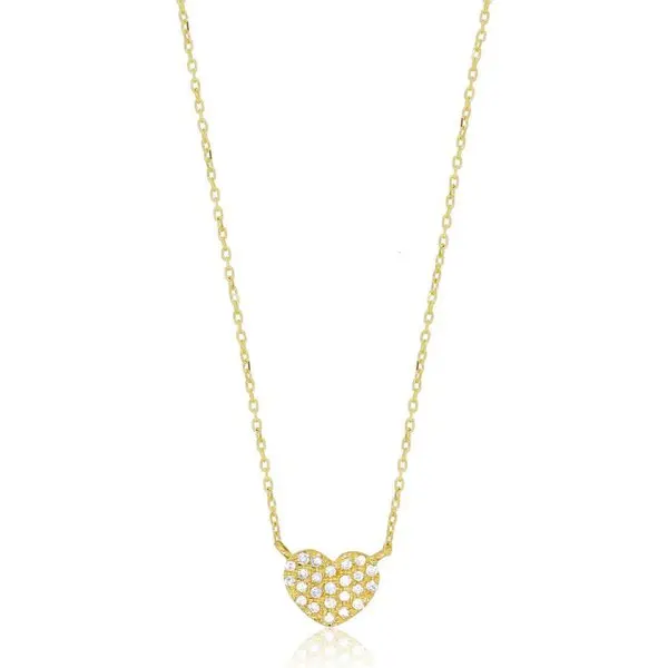 THE LOVERY FINE JEWELRY Mini Diamond Heart Necklace - Yellow Gold