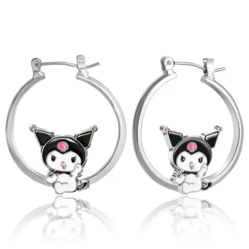 SALLYROSE Kuromi Hoop Earrings - Silver Tone