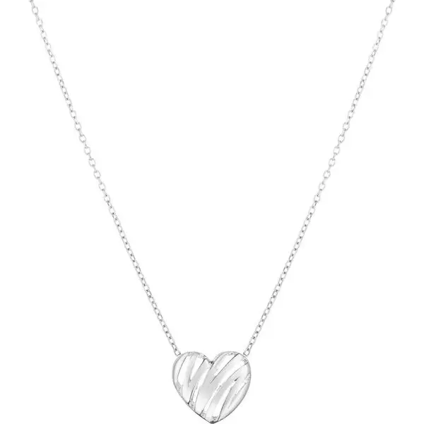 THE LOVERY FINE JEWELRY Scribble Heart Pendant Necklace - White Gold