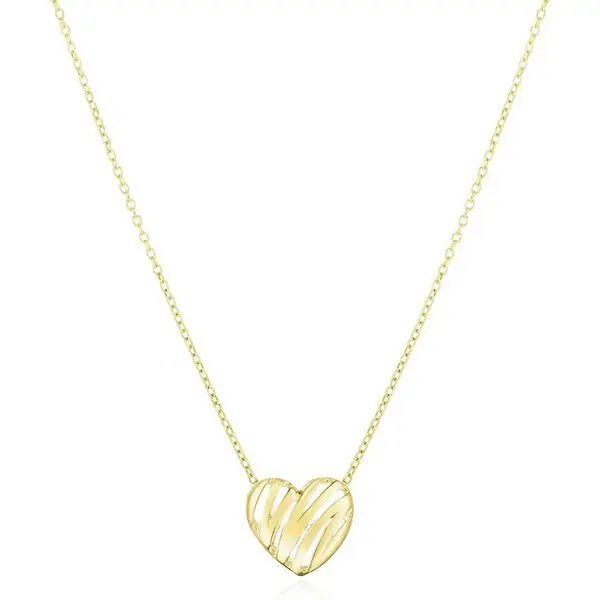 THE LOVERY FINE JEWELRY Scribble Heart Pendant Necklace - Yellow Gold