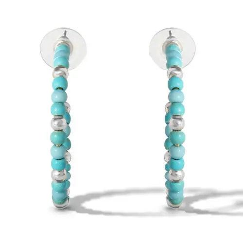 Jessica Simpson Beaded Hoop Earrings