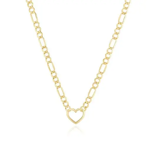 THE LOVERY FINE JEWELRY Figaro Heart Necklace - Yellow Gold