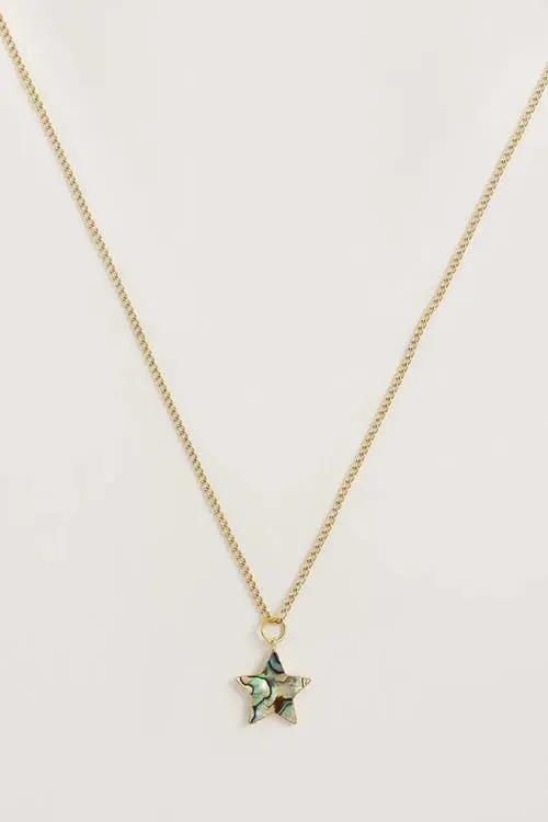 FREYA ROSE Necklace With Paua Star - Green