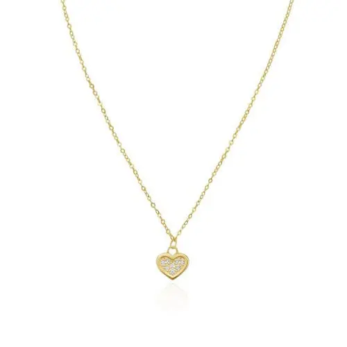 THE LOVERY FINE JEWELRY Mini Diamond Heart Necklace - Yellow Gold