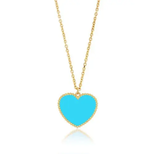 THE LOVERY FINE JEWELRY Heart Pendant Necklace - Turquoise