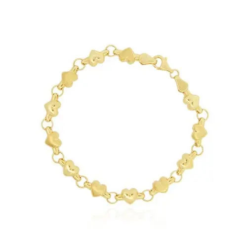THE LOVERY FINE JEWELRY Gold Heart Link Bracelet - Yellow Gold