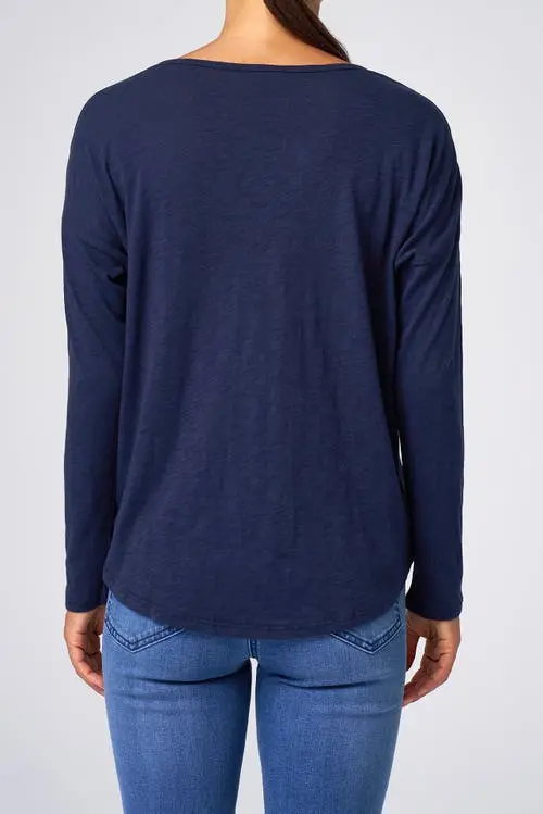FRANNE GOLDE Slub Jersey Relaxed Long Sleeve Tee
