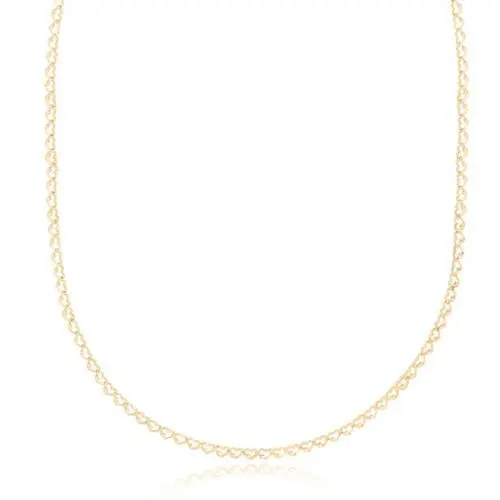 THE LOVERY FINE JEWELRY 14k Heart Link Necklace - Yellow Gold