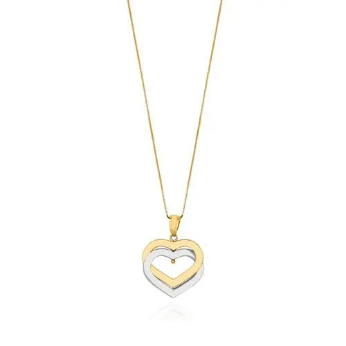 THE LOVERY FINE JEWELRY Two-tone Heart Necklace - Two Tone Gold