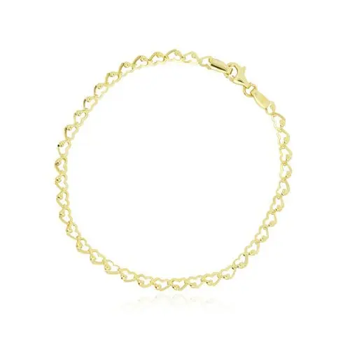 THE LOVERY FINE JEWELRY 14k Heart Link Bracelet - Yellow Gold