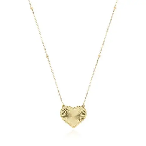 THE LOVERY FINE JEWELRY Fluted Heart Necklace - Yellow Gold