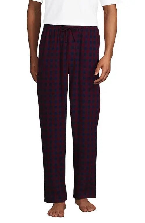 LANDS' END Flannel Pajama Pants - Rich Burgundy Check