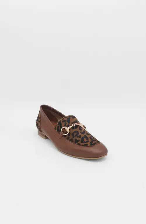 STIVALI NEW YORK Gentilezza Leather Loafers - Brown Leopard