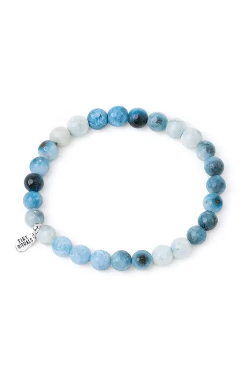 TINY RITUALS Bracelet With Rare Ice Glacierite Gemstone Beads - Blue Ice Glacierite