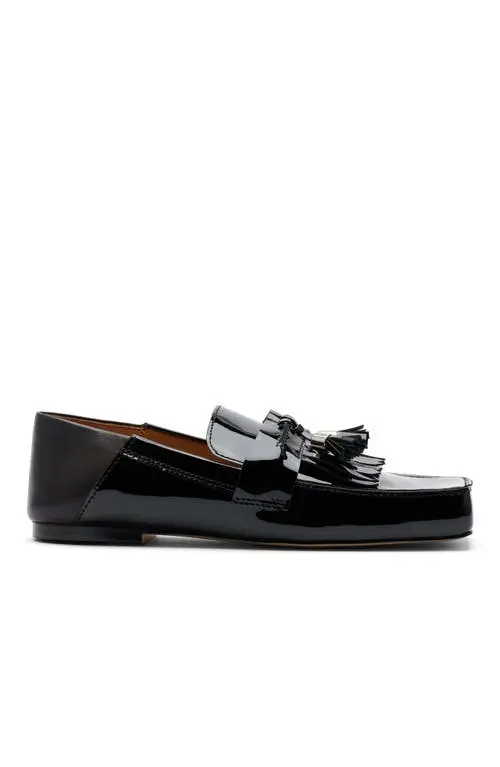 MARC NOLAN Simone Patent Leather Tassel Loafers - Black