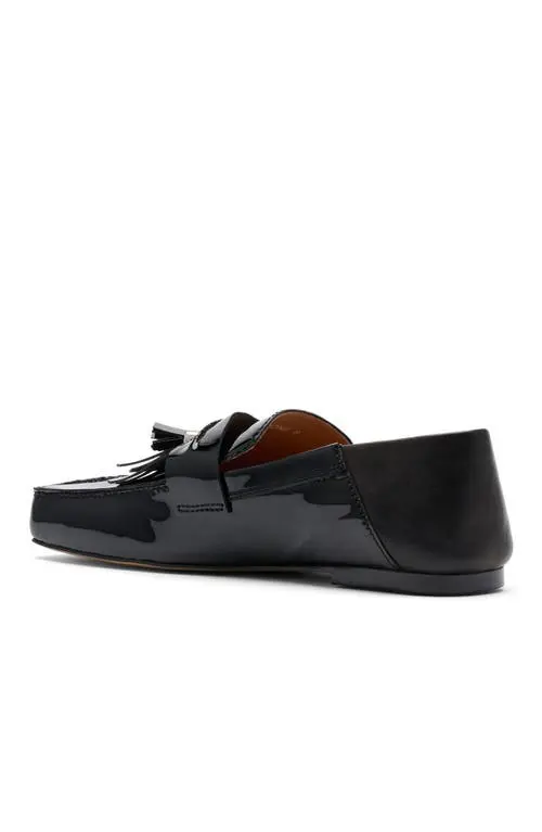 MARC NOLAN Simone Patent Leather Tassel Loafers - Black