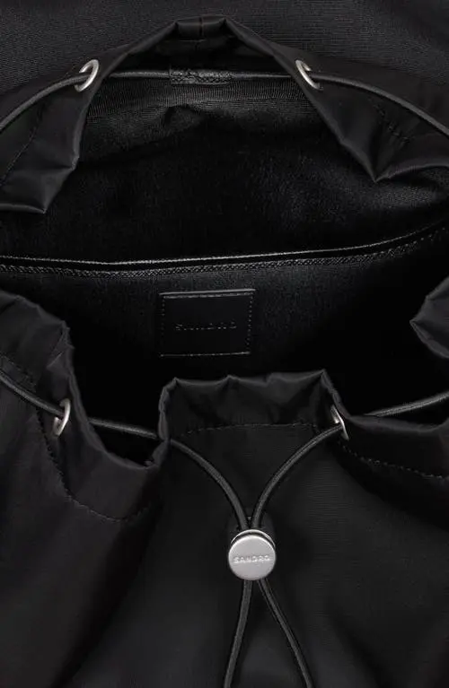 Sandro Recycled Leather Backpack - Black