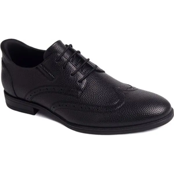 MARC JOSEPH NEW YORK Leather Wingtip Dress Oxford With Hands Free Technology - Black Grainy Leather