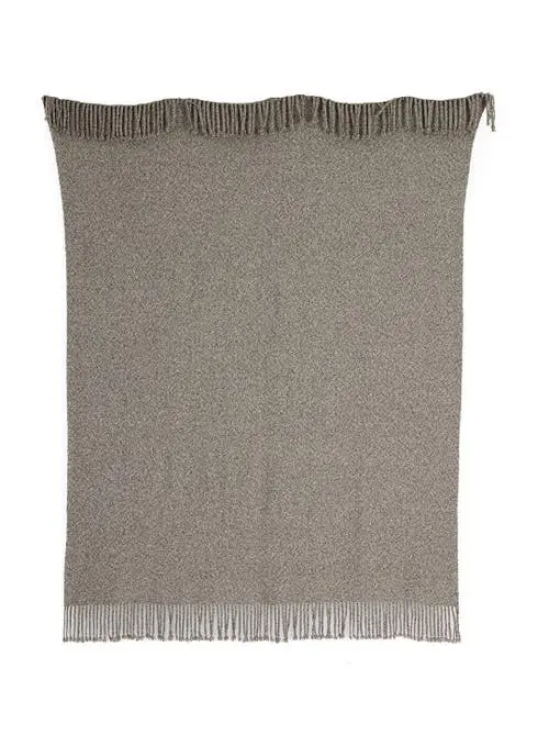 PURPLE NEST DESIGN Handloomed Kulsi Collectionluxurious Artisan Weaver Peruvian Pima Cotton & Undyed Baby Alpaca Throw Blanket - Graphite