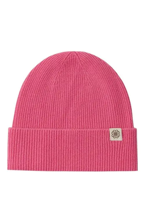 Gobi Cashmere Cashmere Rib Knit Beanie - Aurora Pink