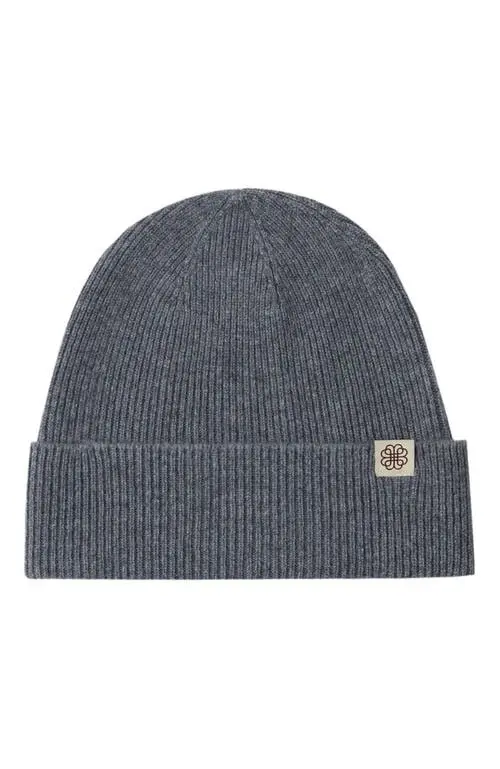 Gobi Cashmere Cashmere Rib Knit Beanie - Dim Gray