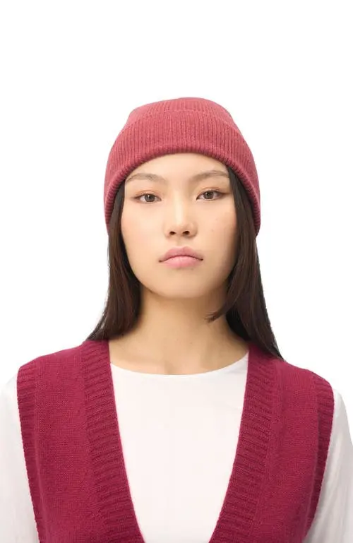 Gobi Cashmere Cashmere Rib Knit Beanie - Madder Brown