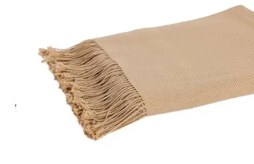 PURPLE NEST DESIGN Handloomed Wasi Collection100% Undyed Baby Alpaca Artisan Weaver All Natural Luxurious Throw Blanket - Camel