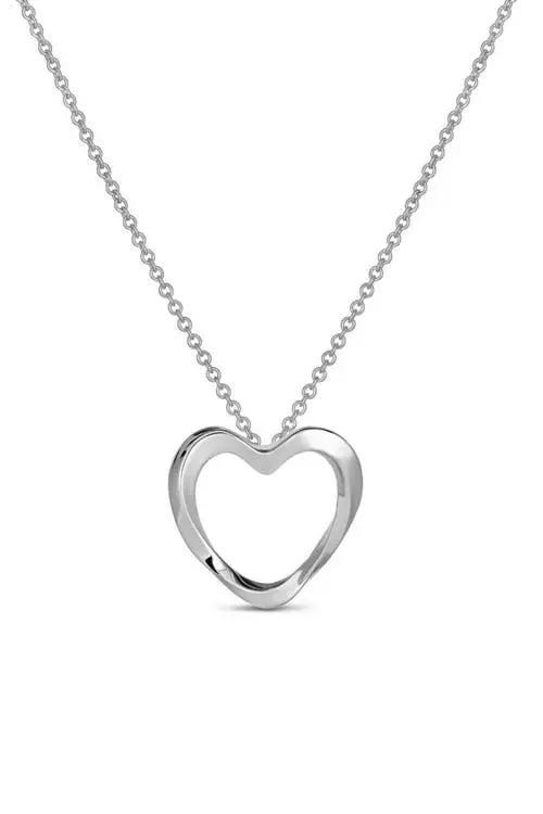 NABS AND BABS Lilo Heart Pendant Necklace - Silver