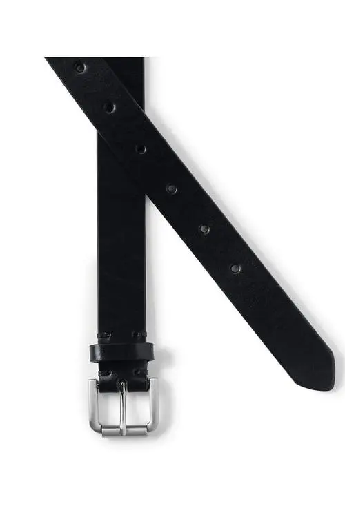 LANDS' END Classic Leather Belt - Black
