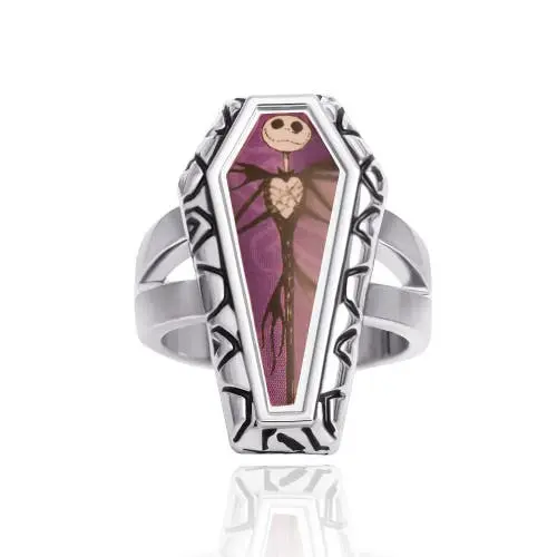 Disney The Nightmare Before Christmas Jack Skellington Coffin Ring - Purple/silver