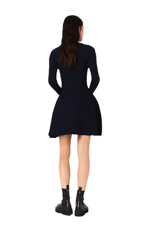 Maje Mini Knit Flared Dress