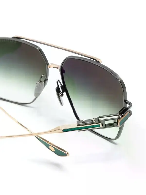Dita Logo-print Square-frame Sunglasses - Black