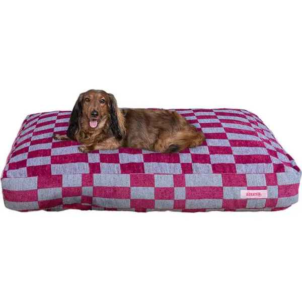 THE LICKER STORE Mabeldesigner Modern Ultra Soft Reversible Plush Rectangular Pet Bed With Washable Cover - Blue/purple