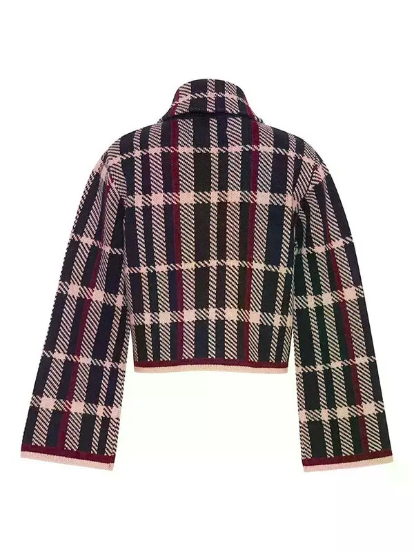 Cara Cara Delilah Plaid-check Jacquard Cardigan - Blue