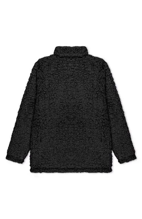 DALIX Faux Quarter Zip Pullover - Black