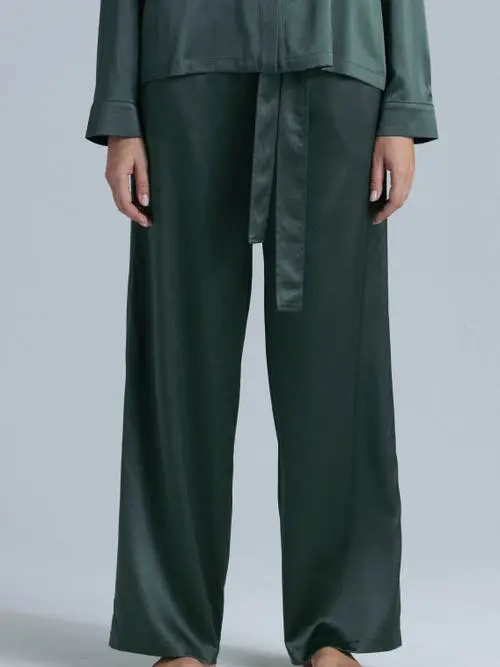 ALAS Silk Pajama Pants - Rich Green