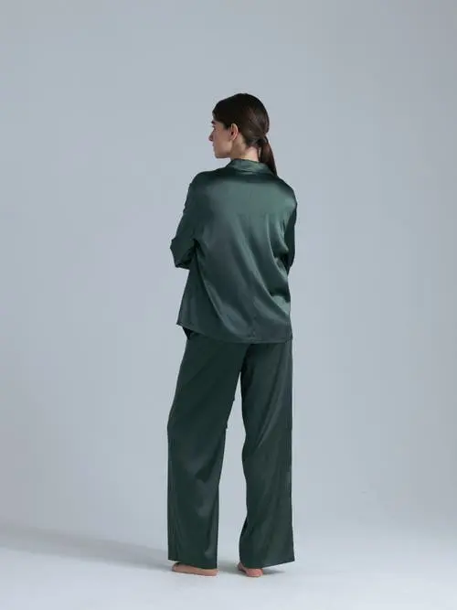 ALAS Silk Pajama Pants - Rich Green