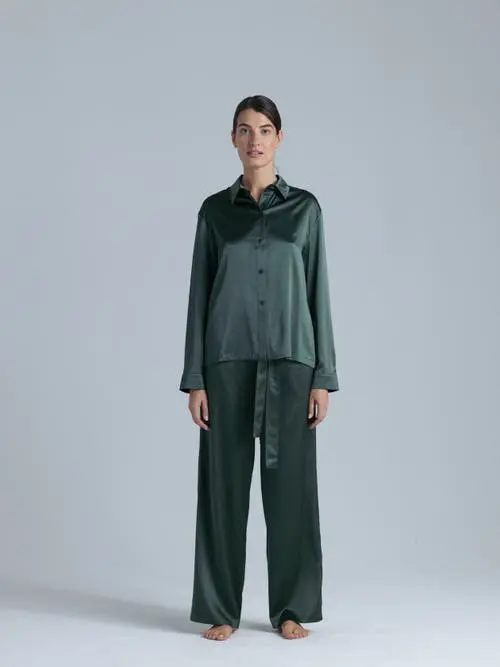 ALAS Silk Pajama Pants - Rich Green