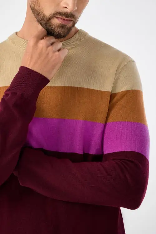 Mr Turk Romero Striped Merino Wool Crewneck Sweater