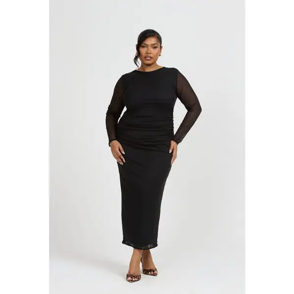 FASHION-SZN CURVE Long Sleeved Midaxi Dress