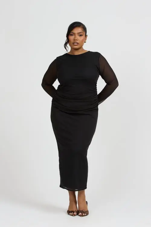 FASHION-SZN CURVE Long Sleeved Midaxi Dress