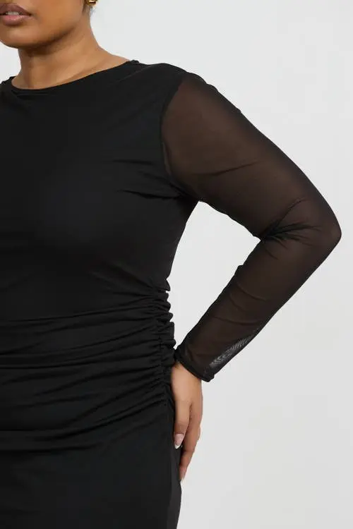 FASHION-SZN CURVE Long Sleeved Midaxi Dress