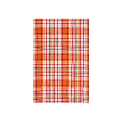 C&F HOME Briar Plaid Handwoven 100% Cotton Fall Kitchen Dishtowel - Orange